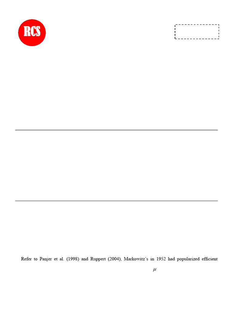 Markowitz Portfolio Optimization Review | PDF | Diversification ...
