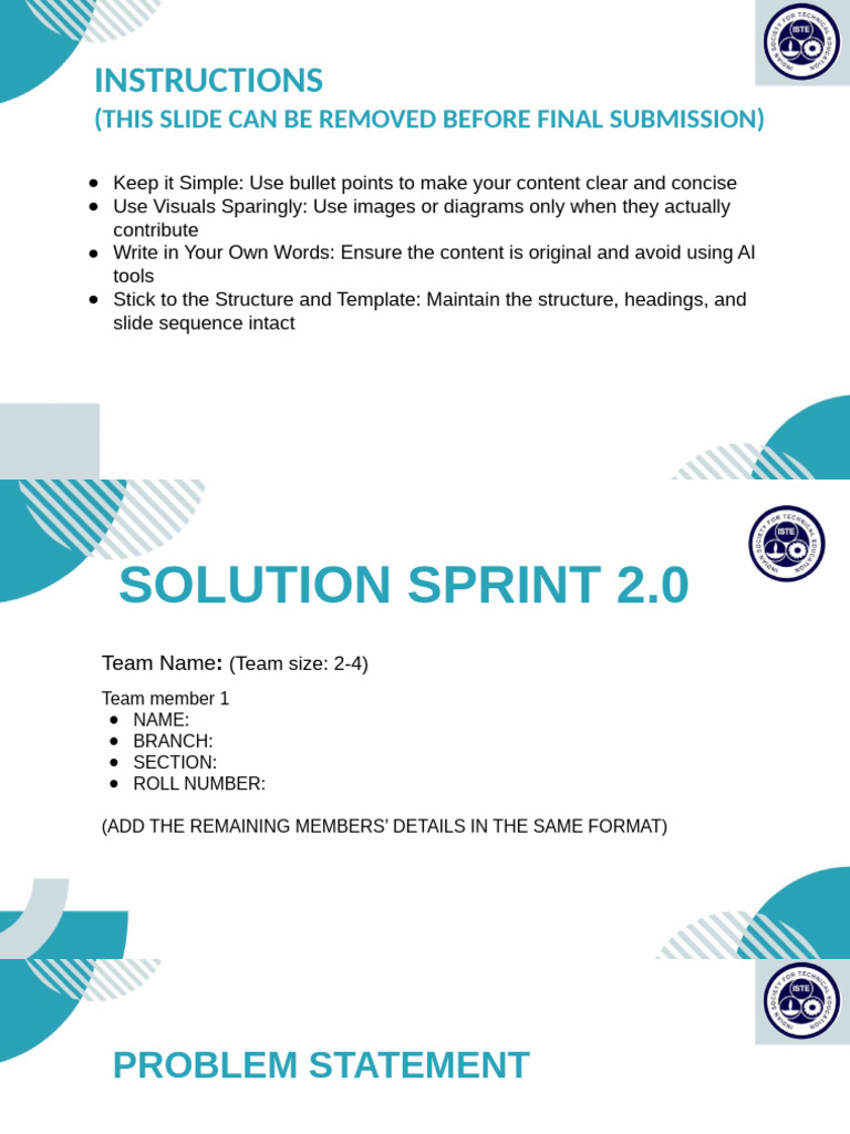 Solution Sprint 2.0 Guidelines | PDF