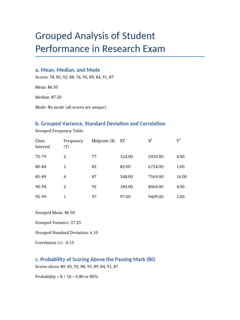 Grouped Student Performance Analysis | PDF