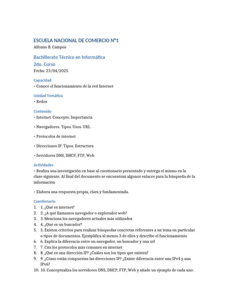 Cuestionario Redes | PDF