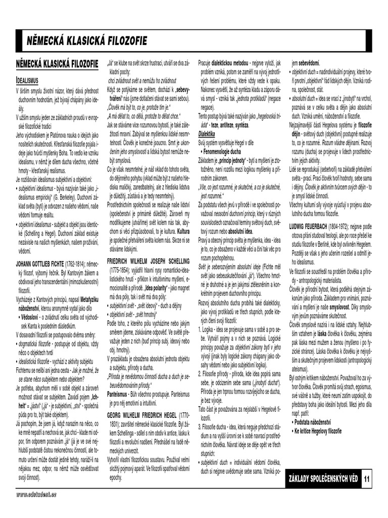 Nemecka Klasicka Filozofie ZSV 11 | PDF