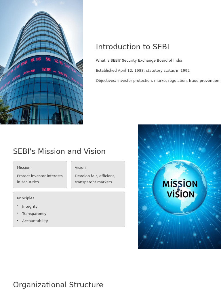 Introduction To SEBI | PDF | Stock Market | Financial Markets