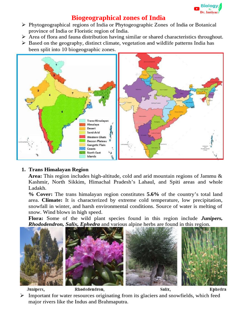 Phytogeographical Regions of India | PDF | Himalayas | Earth Sciences