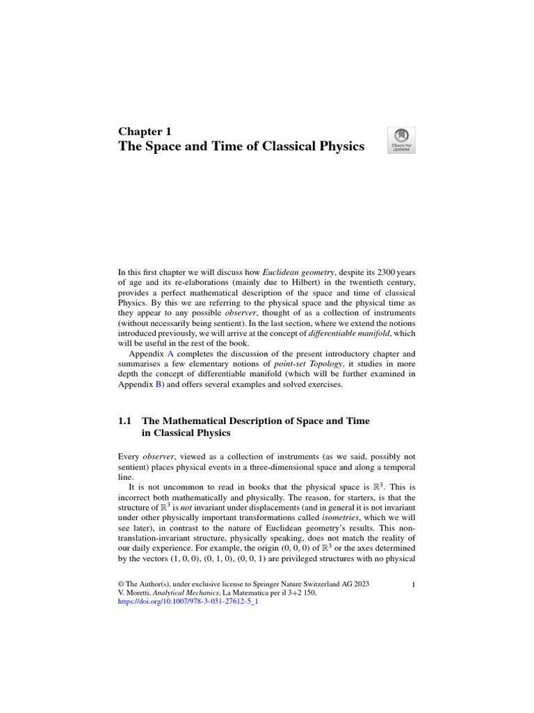 Analytical Mechanics (Moretti) (Sample Chapter 01) | PDF