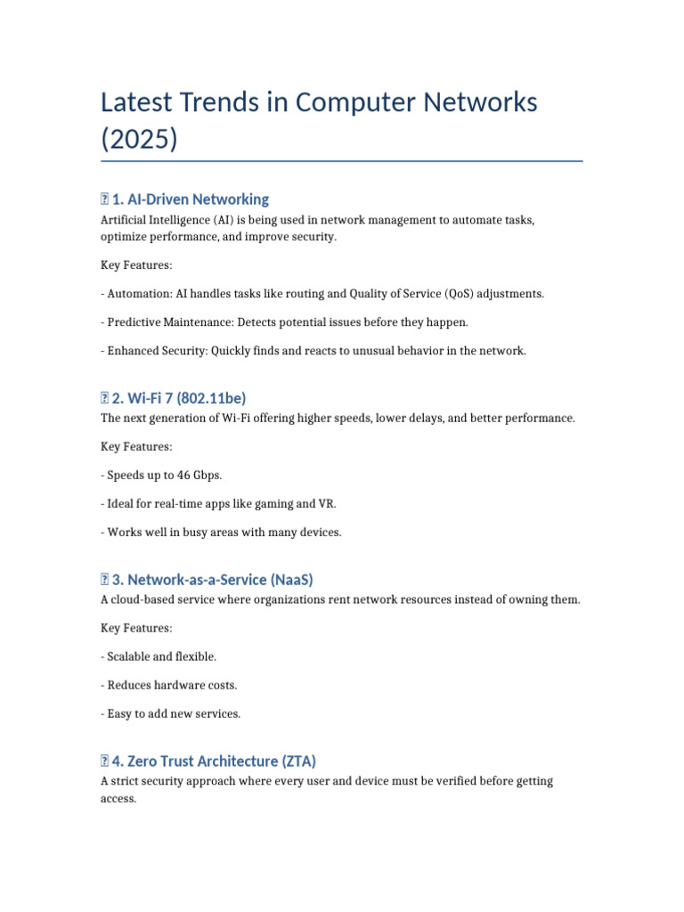 Latest Trends in Computer Networks | PDF | Computer Network | Computer ...