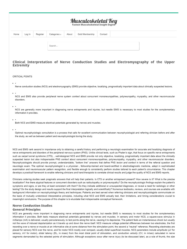 Nerve Conduction Studies and EMG Insights | PDF | Myelin | Electromyography