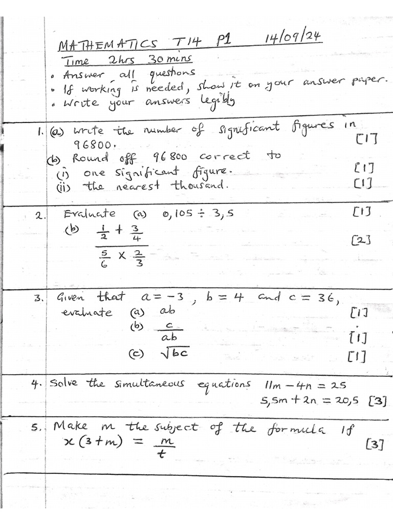 Maths P1 Revision Notes and The Best Revision | PDF