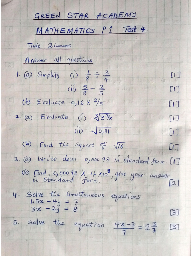 Mount Pleasant High Mathematics Term 3 Revision | PDF