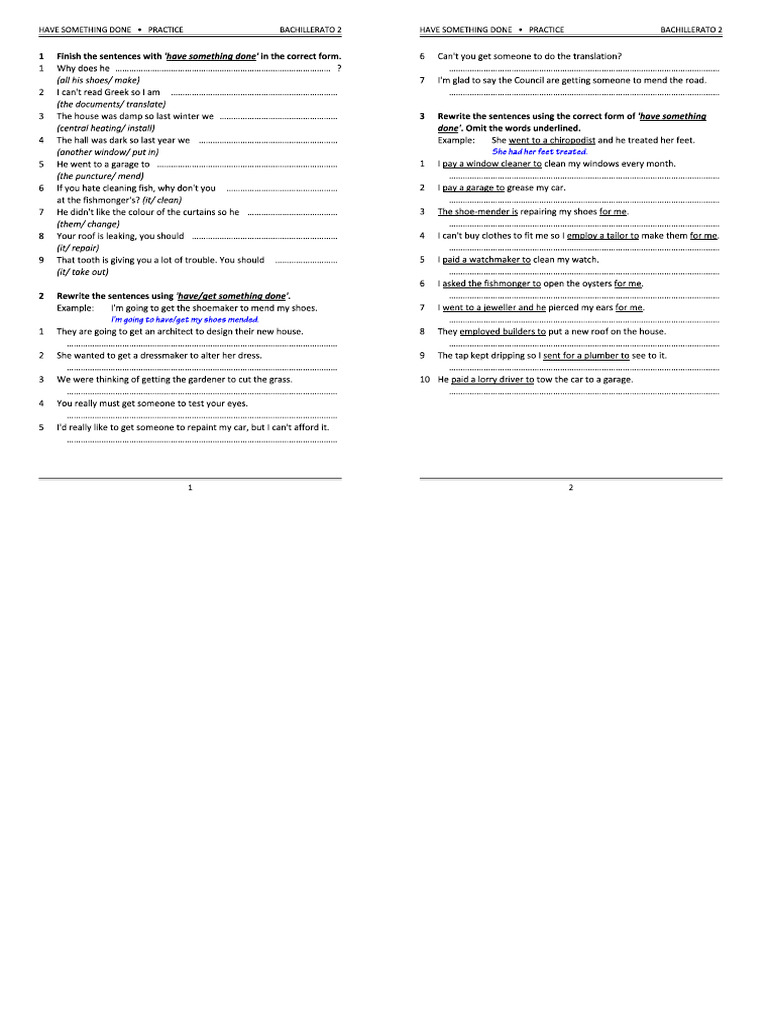 Causative Exercises | PDF