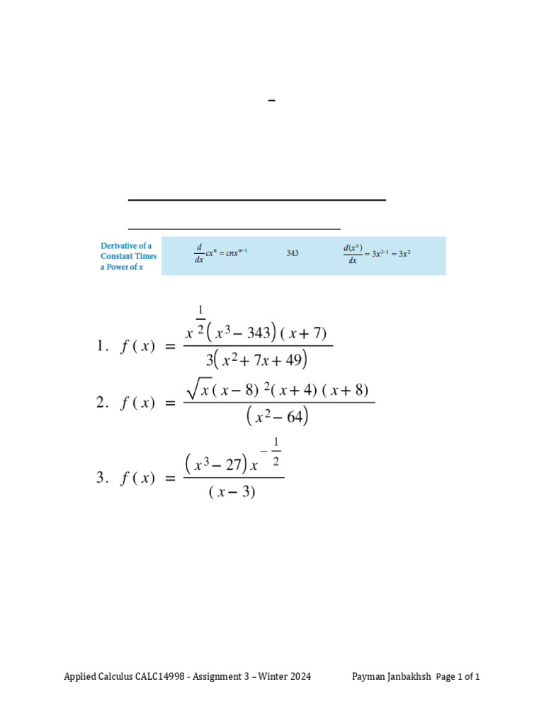 Assignment - 03 - CALC14998 - W24 - 668 | PDF