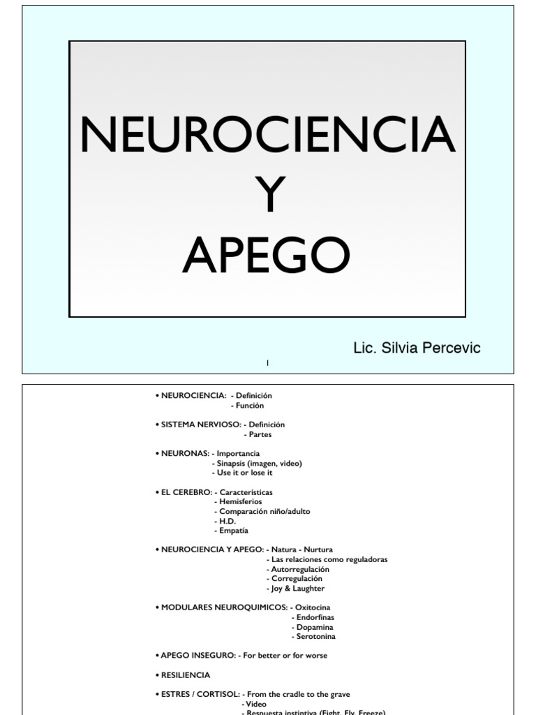Neurociencia y Apego - Silvia Percevic PDF | PDF | Teoría de apego ...