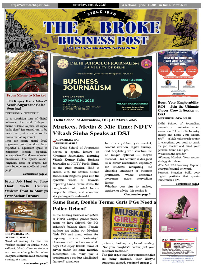 Newspaper draft for journalism students | PDF