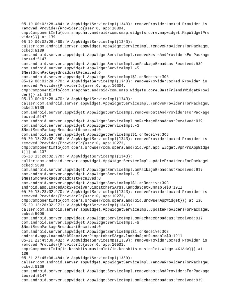 Appwidget History Log0 | PDF | Smartphone | Embedded Linux Distributions