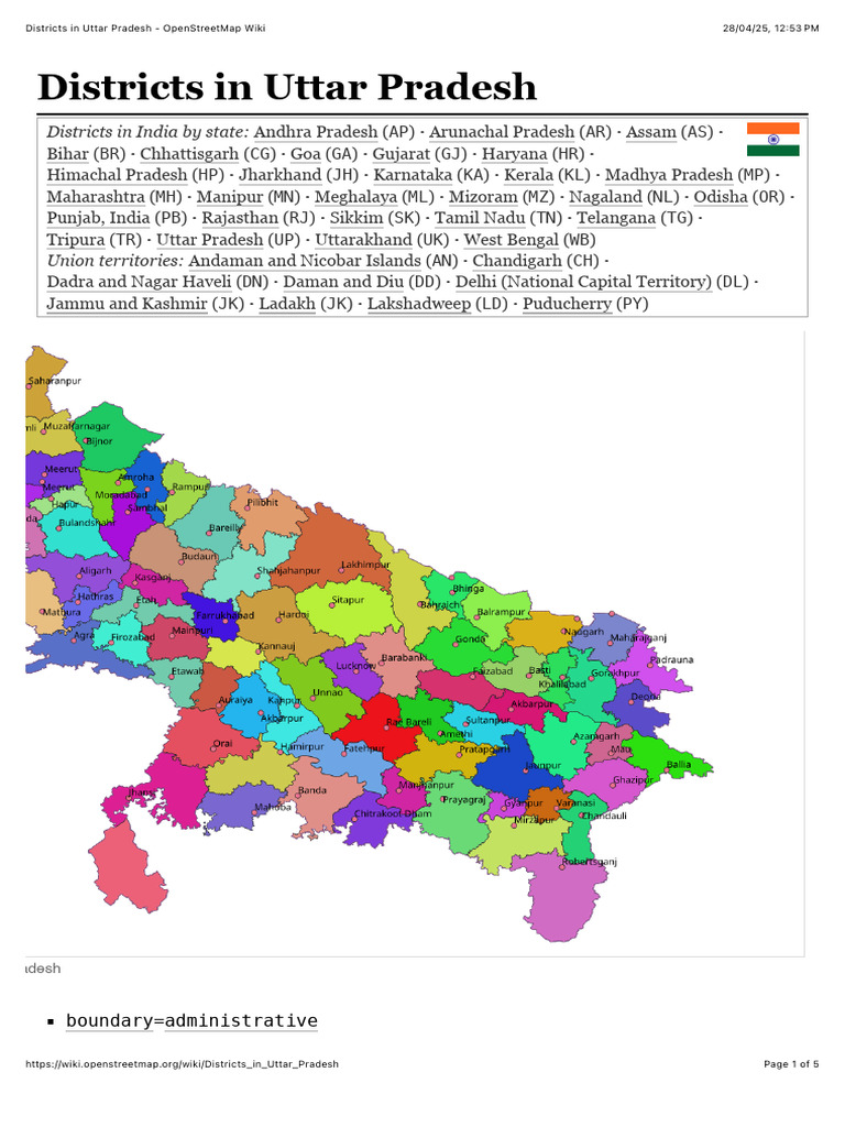 Districts in Uttar Pradesh - OpenStreetMap Wiki | PDF