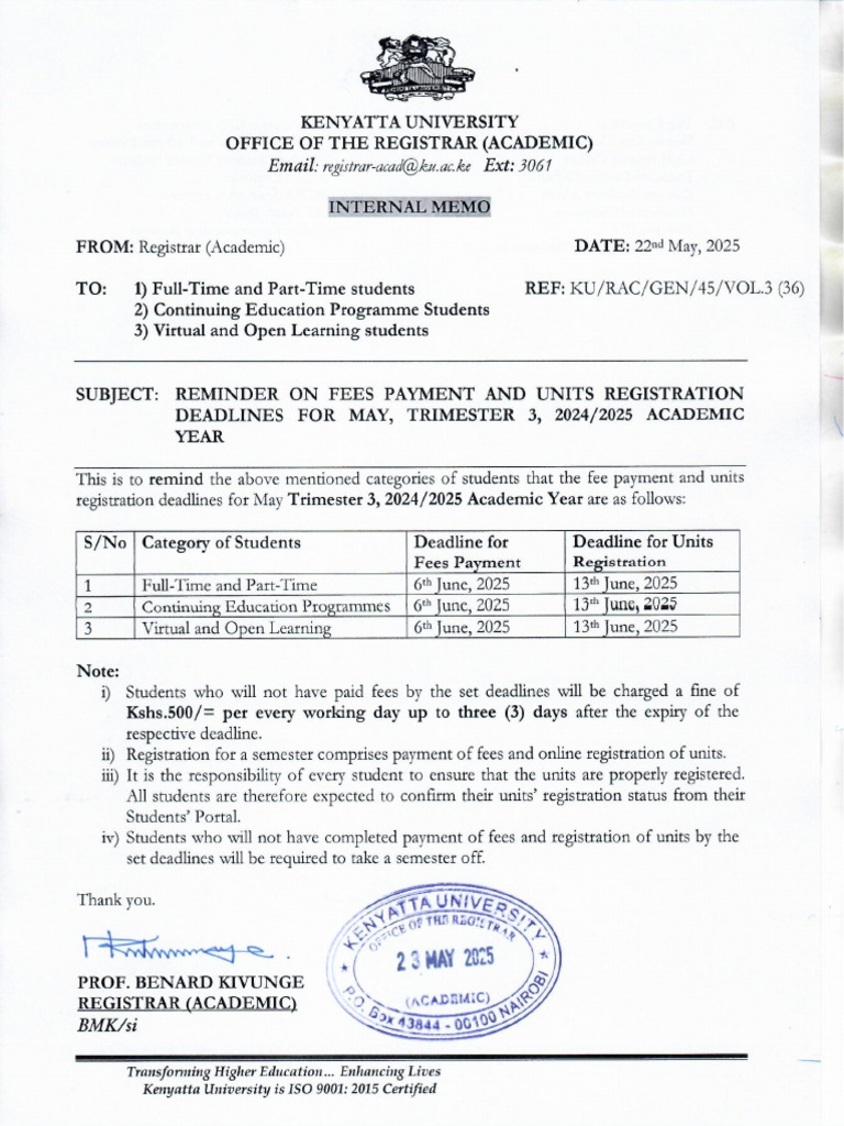 Reminder On Fees Payment | PDF