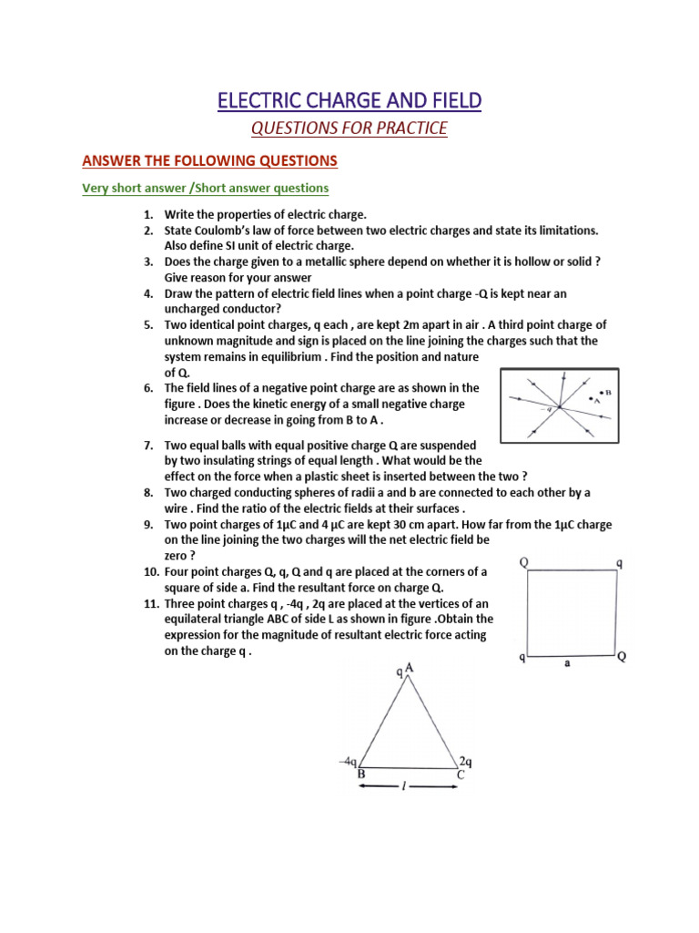 Electric Charge and Field (1) | PDF | Electric Field | Sphere