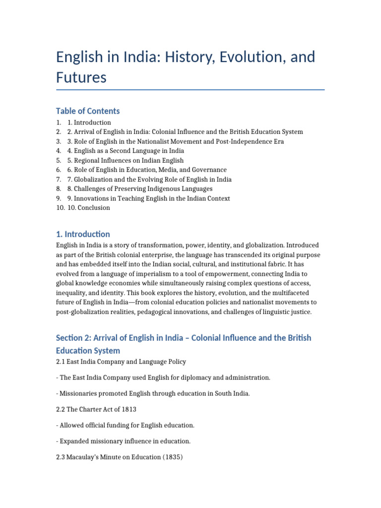 Evolving Role of English in India | PDF | English Language | Globalization