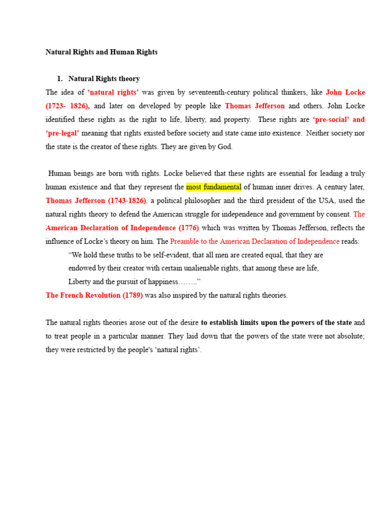 Rights - Natural Rights and Human Rights | PDF | Human Rights | Rights