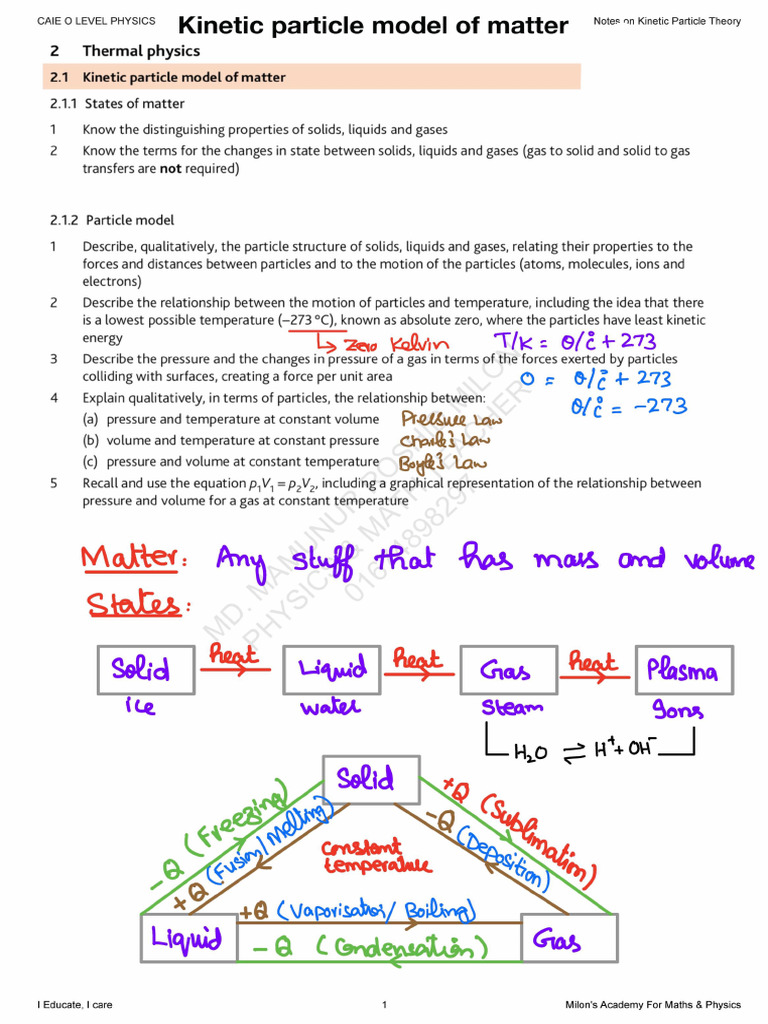 Kinetic Particle of Matter | PDF