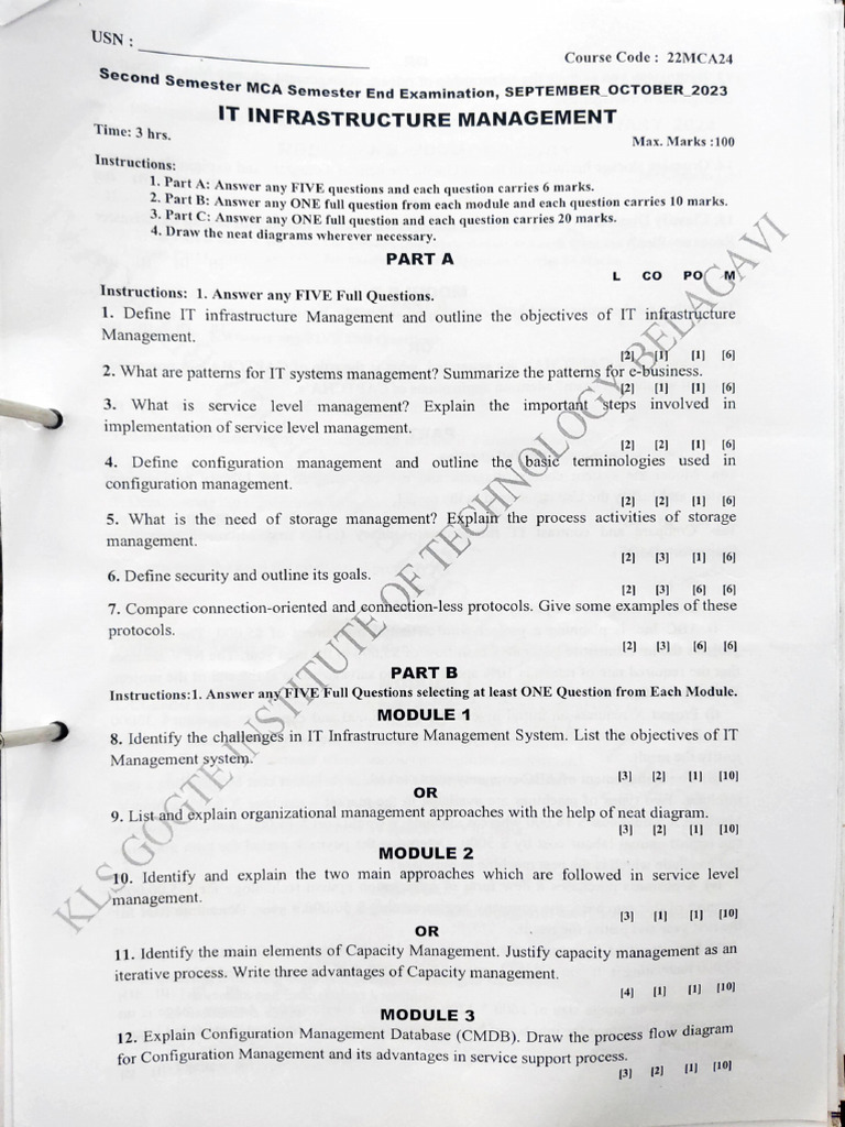 ITSM Level 5 COC Exam Questions | PDF | Net Present Value | Computing