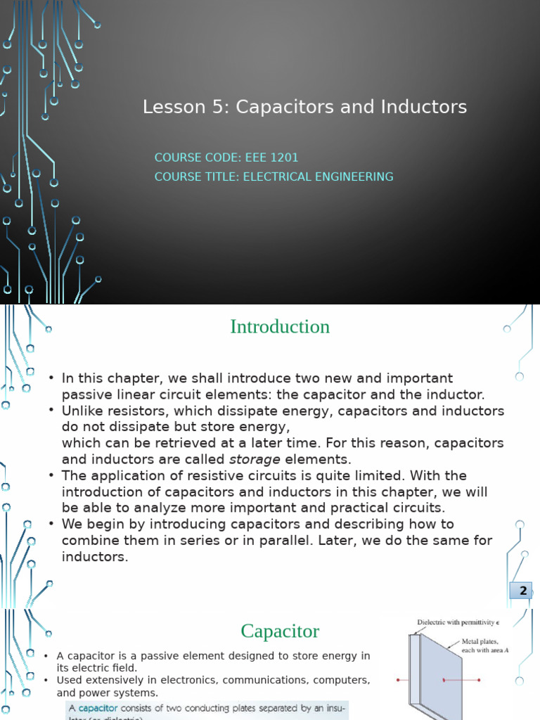Lesson 5 - Capacitors and Inductors V.2 | PDF | Capacitor | Inductor