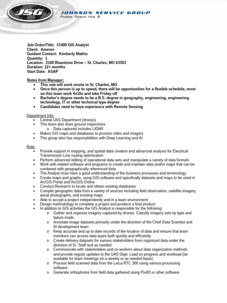 #1400 GIS Analyst-Ameren-St. Charles MO | PDF | Geographic Information ...