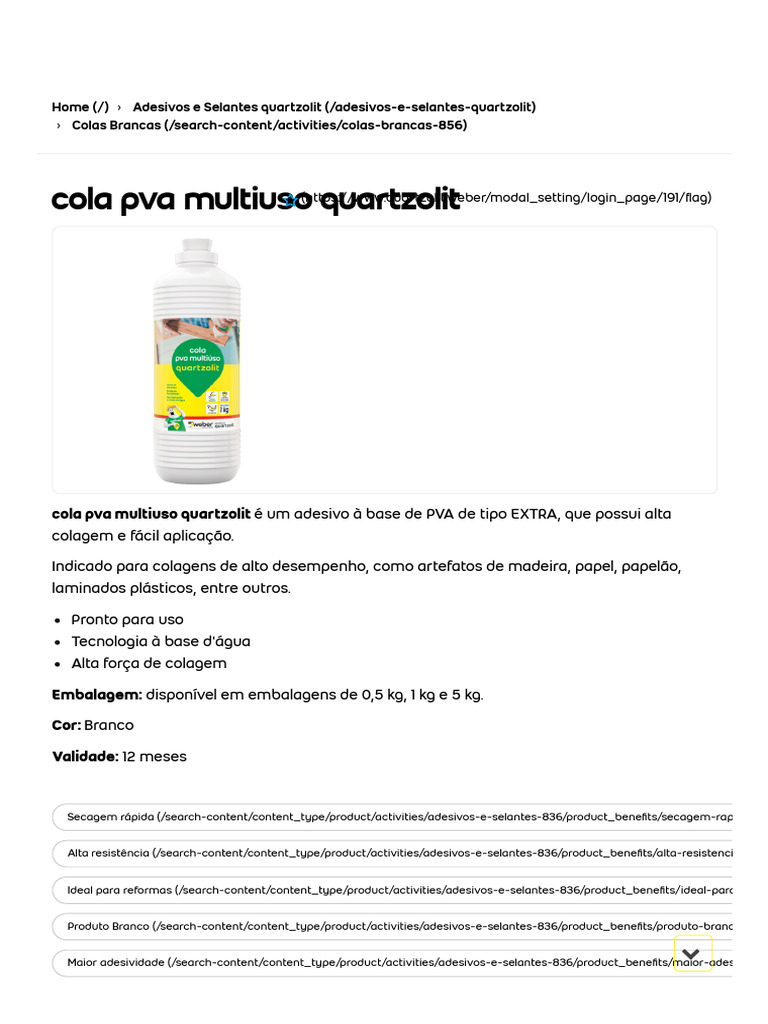 Cola PVA multiuso quartzolit | PDF