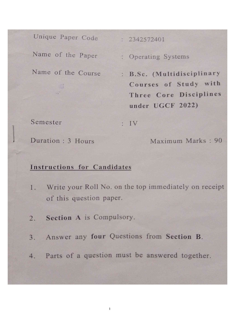 Operating System Pyq | PDF