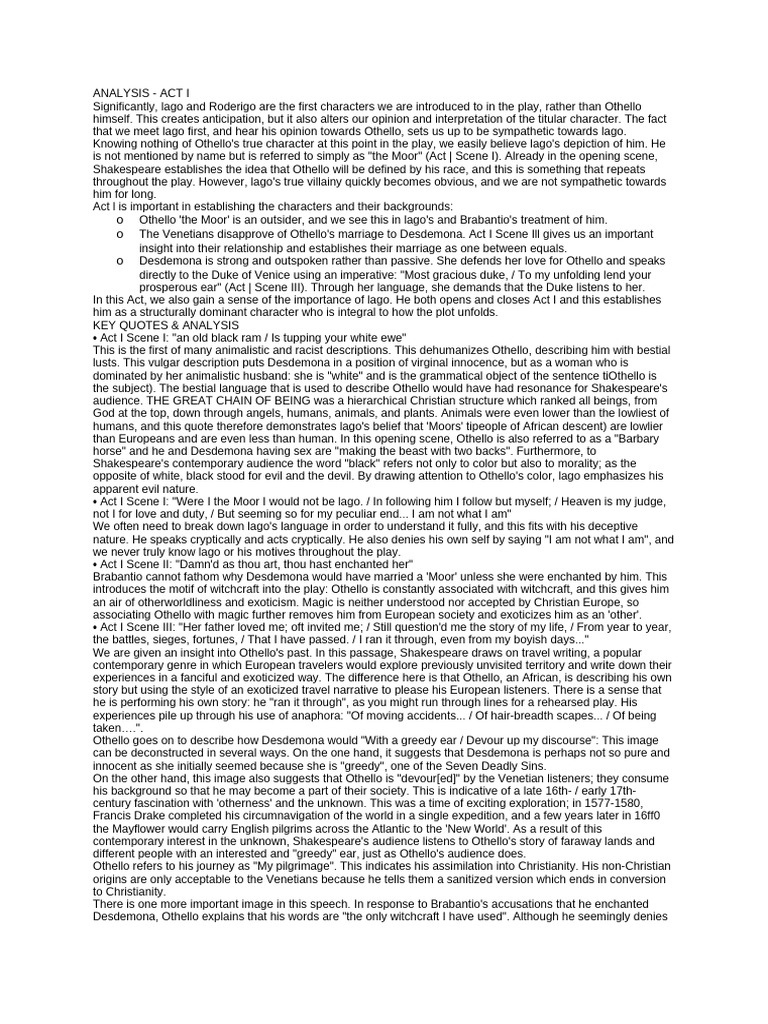 Othello Summary | PDF | Othello | Desdemona