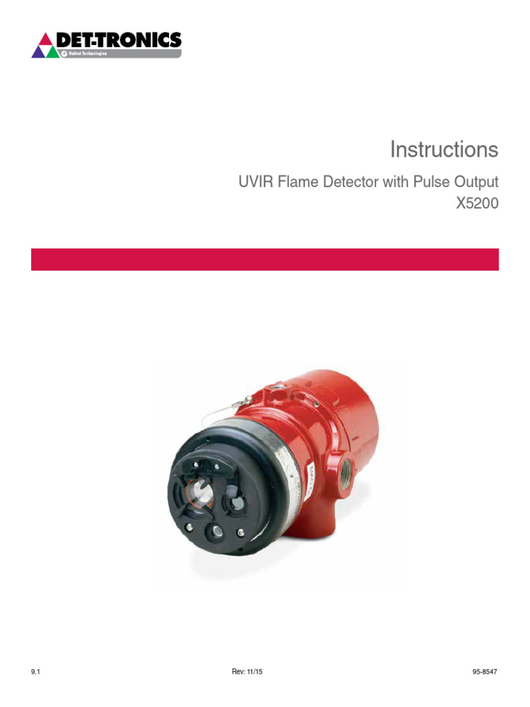 X5200 UVIR Flame Detector Instructions | PDF | Relay | Ultraviolet