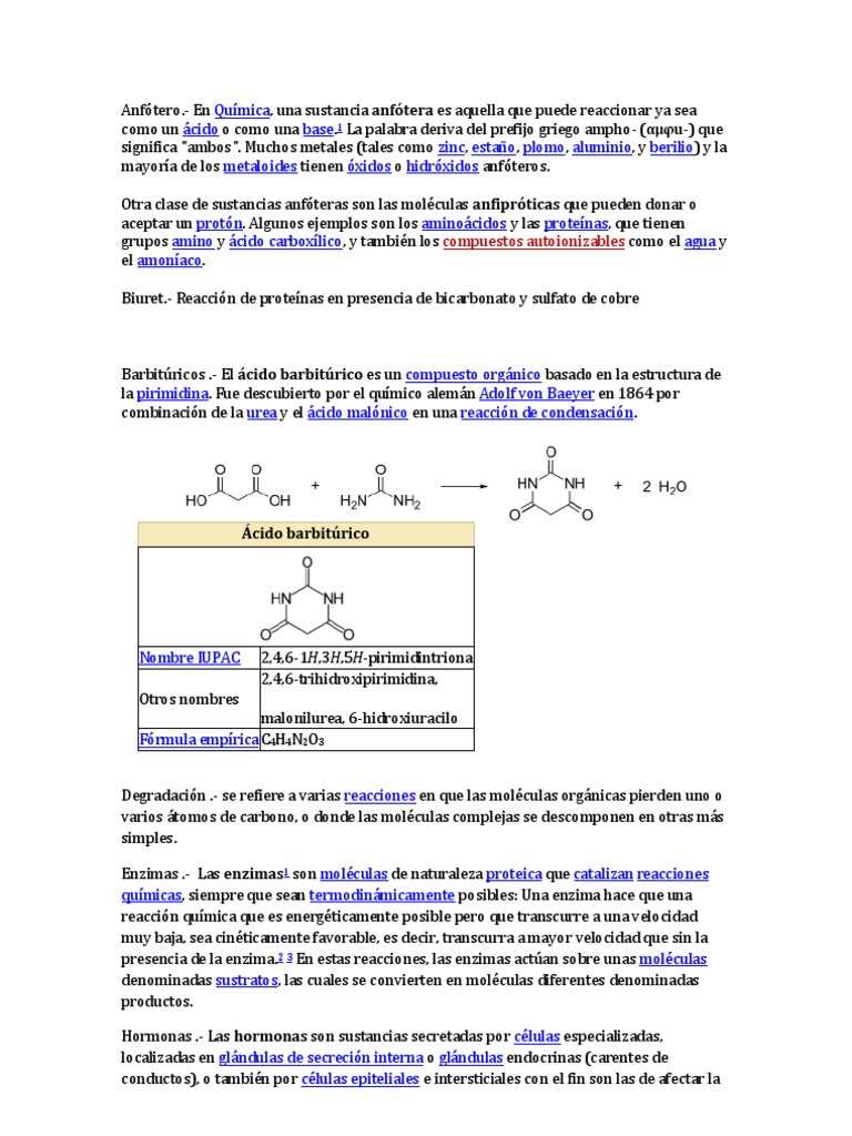 Anfótero | PDF | Cianuro | Enzima