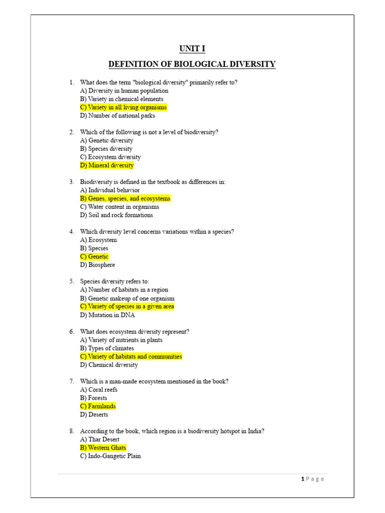 Unit I Environment Studies | PDF | Biodiversity | Conservation Biology