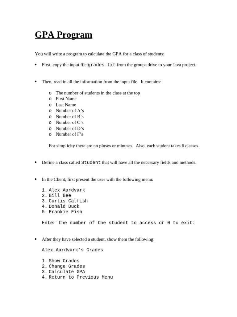 GPA Calculation Program Guide | PDF
