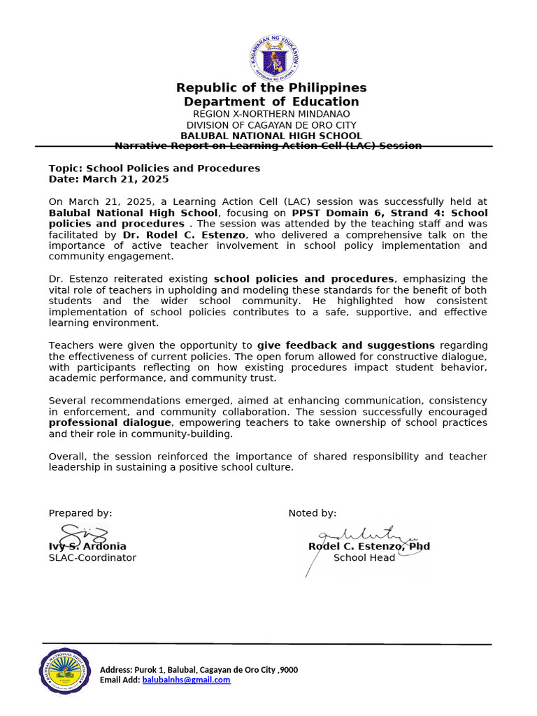 March 21 2025 SLAC SESSION NARRATIVE PICTURES | PDF | Teachers | Policy