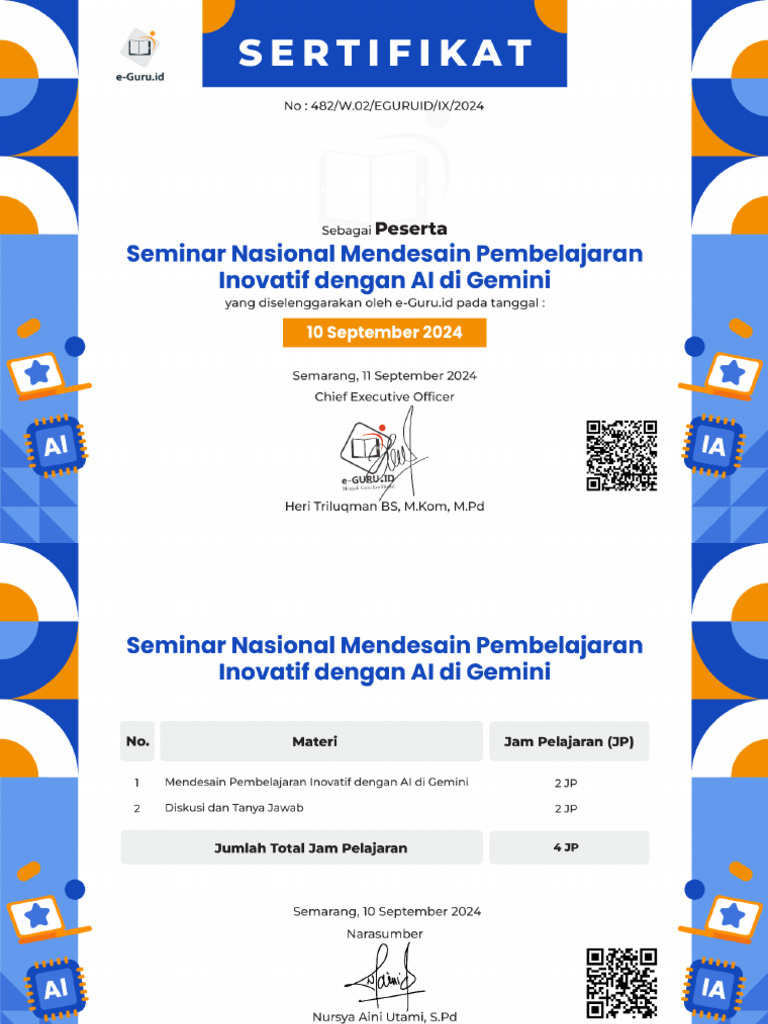 Aris Budiman, S.pd.I - Seminar Nasional 4JP - Mendesain Pembelajaran Inovatif Dengan AI Di ...
