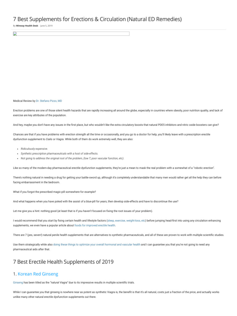 7 Best Supplements For Erection & Circulation | PDF | Arginine | Erectile Dysfunction