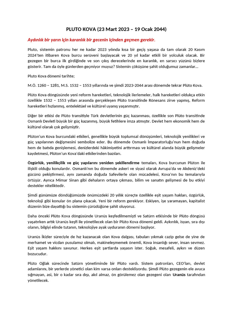 Pluto Kova | PDF