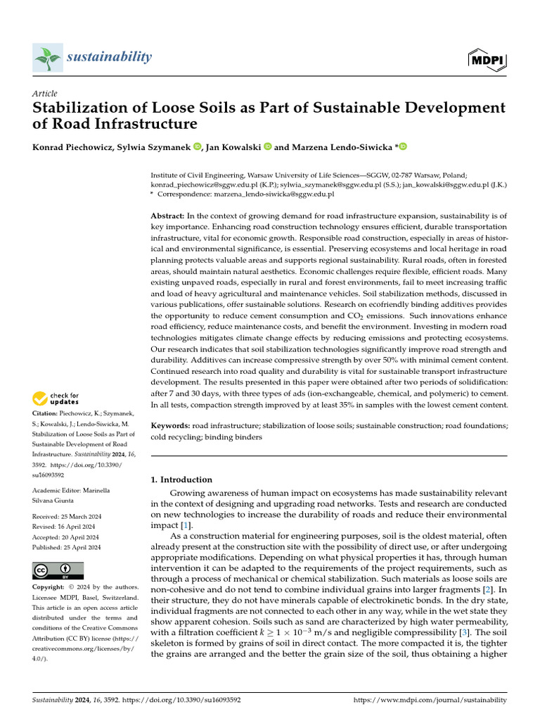 Piechowicz - Et.al (2024) - Stabilization of Loose Soils As Part of ...