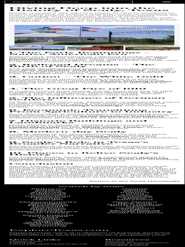 History of Sealy Texas - Explore Texas | PDF | Texas | Southern United ...