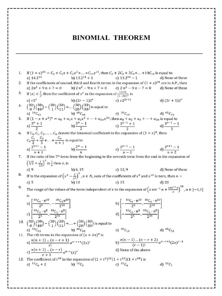 Binomial Theorem | PDF
