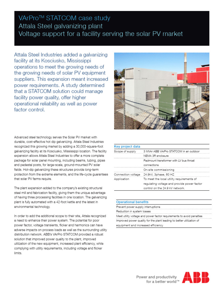 Attala Steel's STATCOM Power Solution | PDF | Power Electronics ...