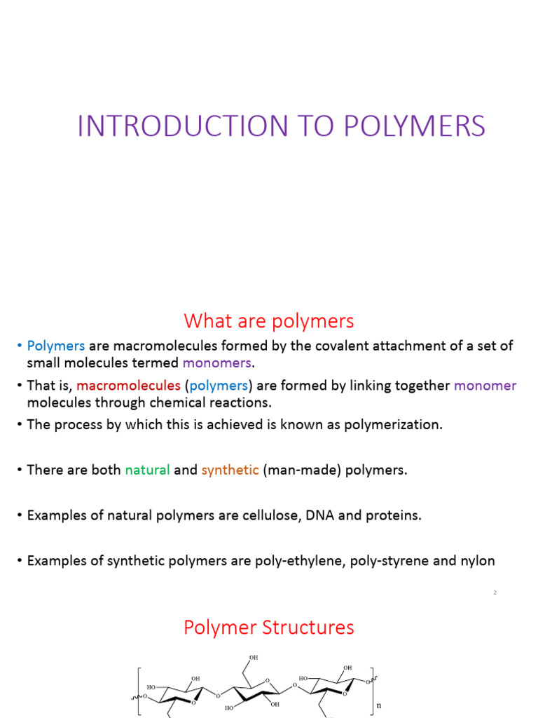 Introduction To Polymers | PDF | Polymers | Polyethylene