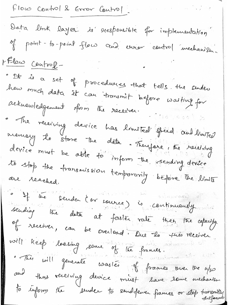 Flow Control & Error Cntrl | PDF
