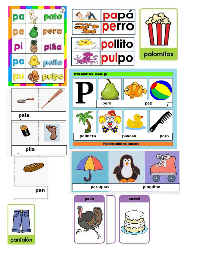 Palabras y sílabas: pa, pe, pi, po, pu | PDF