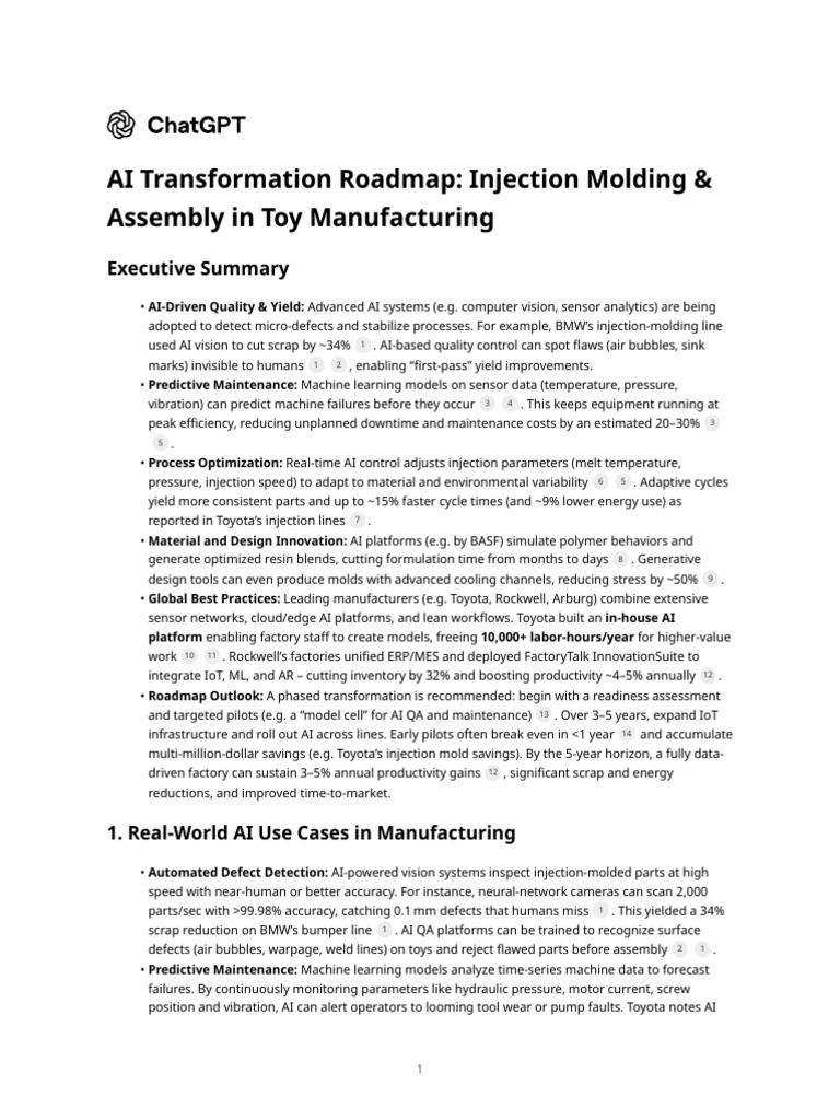 AI in Injection Molding Automation | PDF | Artificial Intelligence ...
