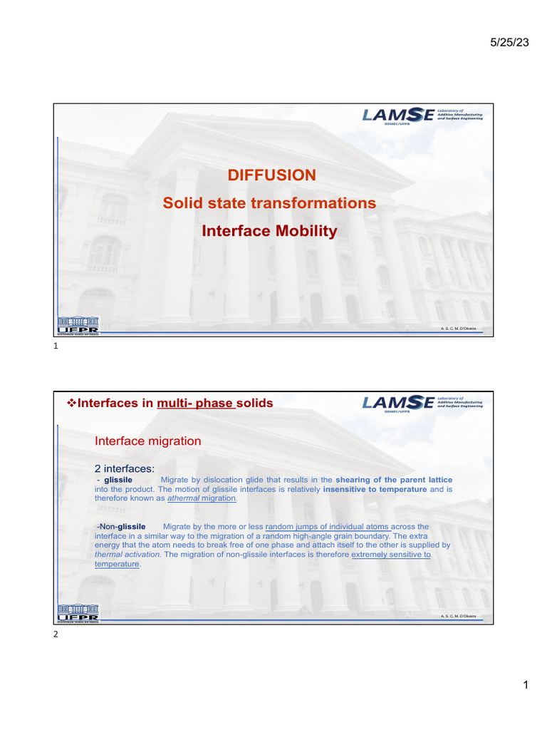 Interface Migration in Solid-State Transformations | PDF | Diffusion ...