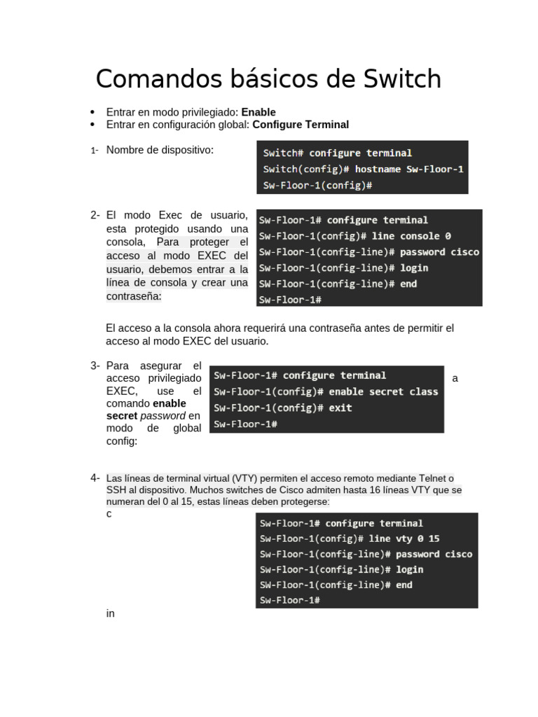 Comandos Básicos de Dispositivos | PDF