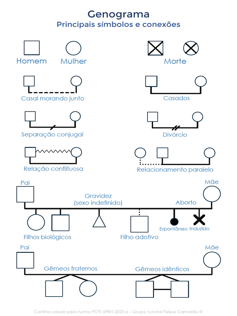 Símbolos Genograma Ecomapa | PDF