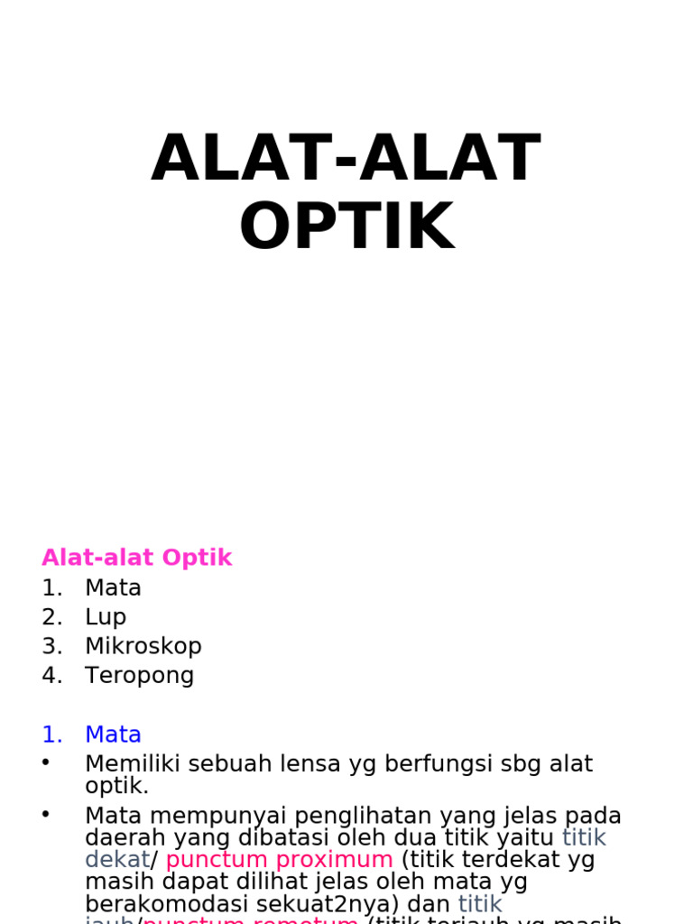 Alat-Alat Optik | PDF