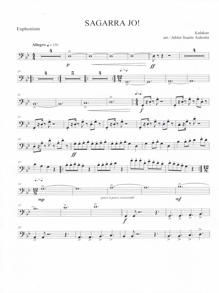 SAGARRA JO! Arr. Xabier Ituarte Aulestia | PDF